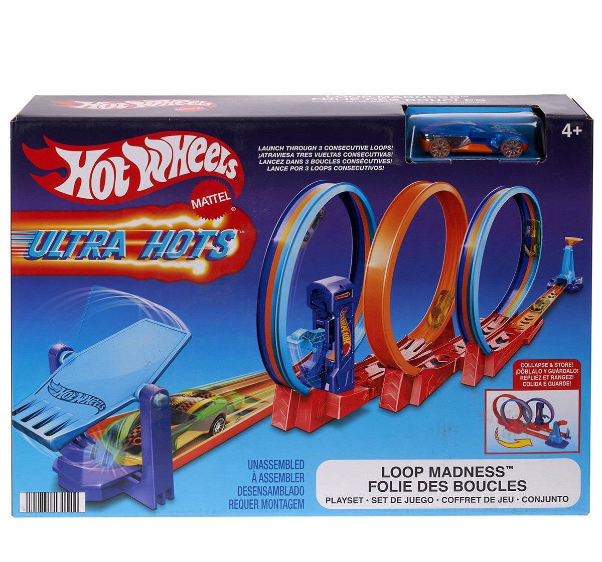 Hot Wheels Ultra Hots Loop Madness Track Set - 3 Loops & 1 Car 4+ Yrs ...