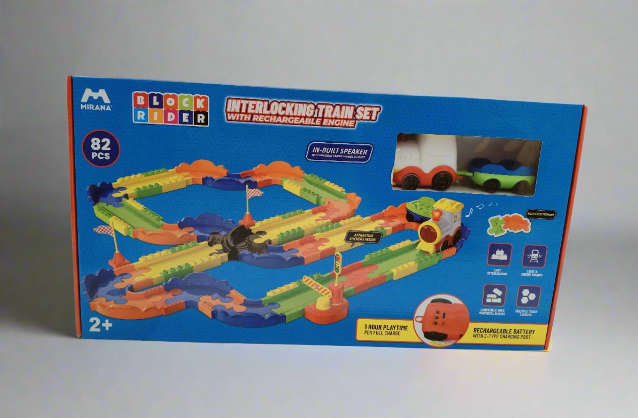 Mirana Block Rider Toy Train Set 82-Piece with Multiple Journey Modes ...