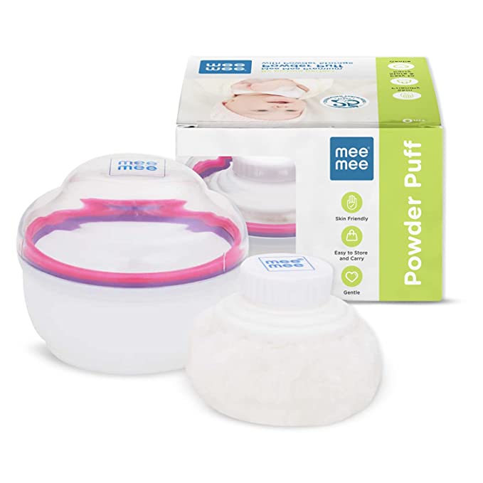 Mee Mee Premium Powder Puff with Powder Storage for Babies – MINIMEE KIDS
