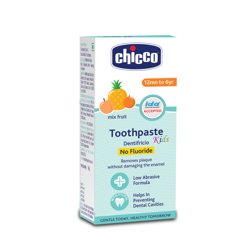 Chicco Mix Fruit Toothpaste for 12 Months to 6 Years Kids - 50g ...