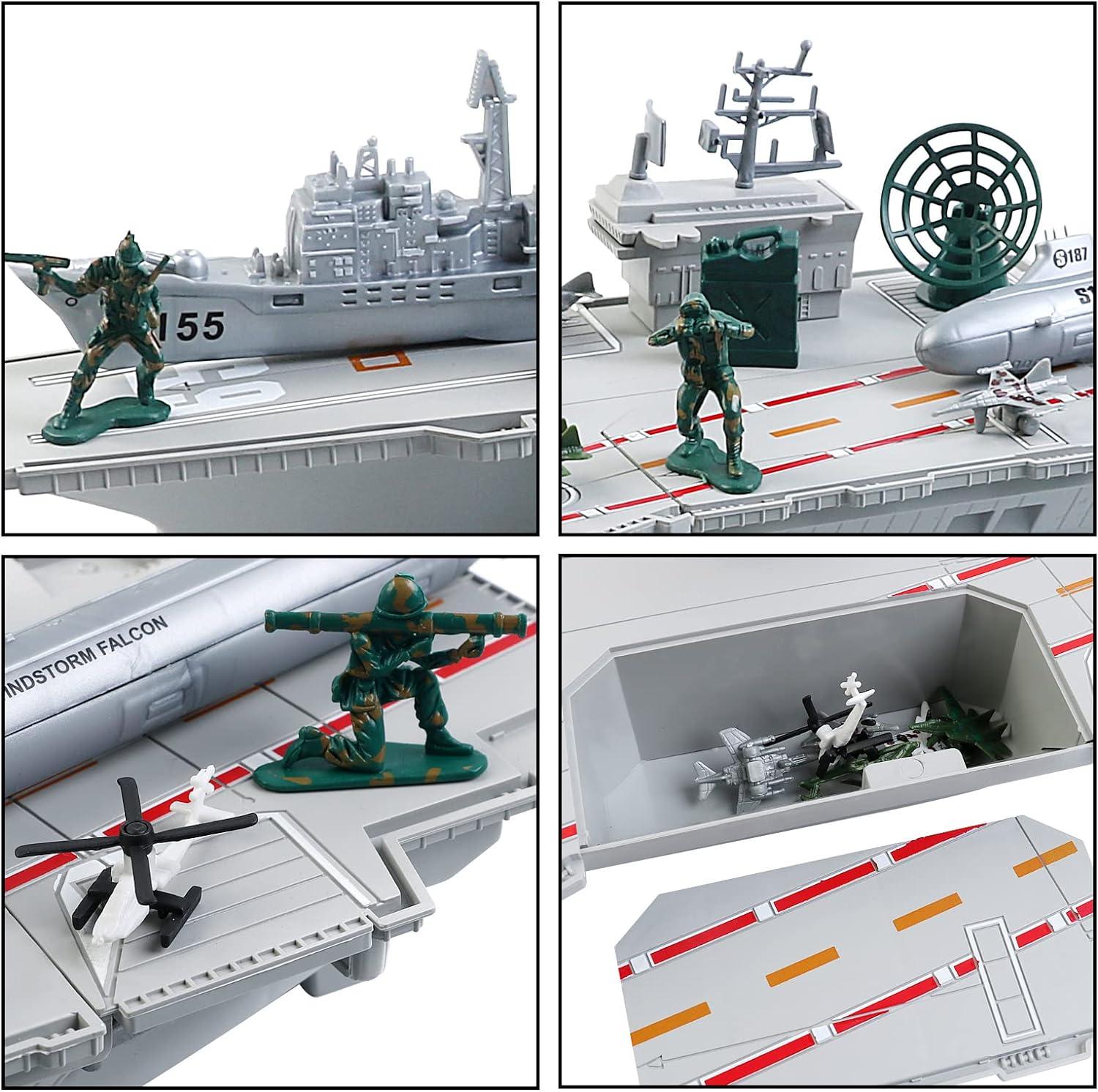 Aircraft Carrier Toy with Scale Model Warplanes Warships Military Vehi ...